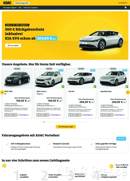 Relaunch der ADAC Fahrzeugwelt mit neuen Angeboten